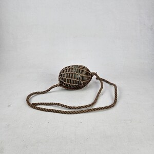 Vintage Fishing Float Set With Dark Olive Green Glass Float and Netted ...