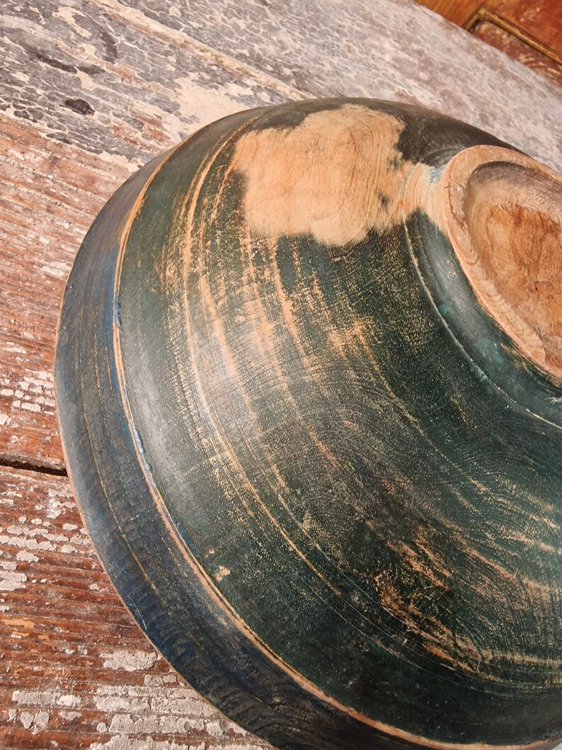 Stunning Antique Ale Bowl With Beautiful Blue Color - Handmade Folk-art ...