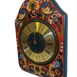 Norwegian Wooden Clocks for Wall Vintage Clock Rosepainted Vintage ...