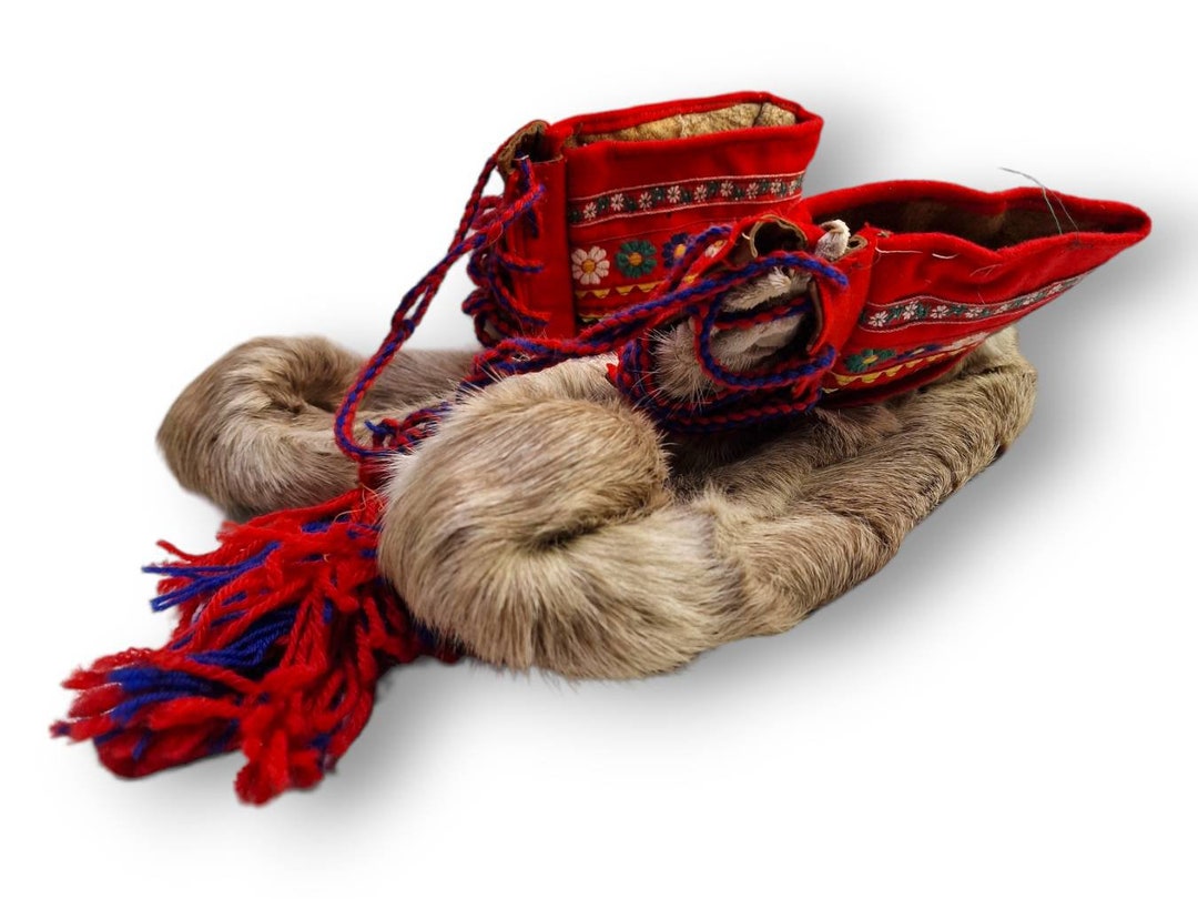Norwegian Mid-century Sami Shoes and Purse,collectible Shoes ...