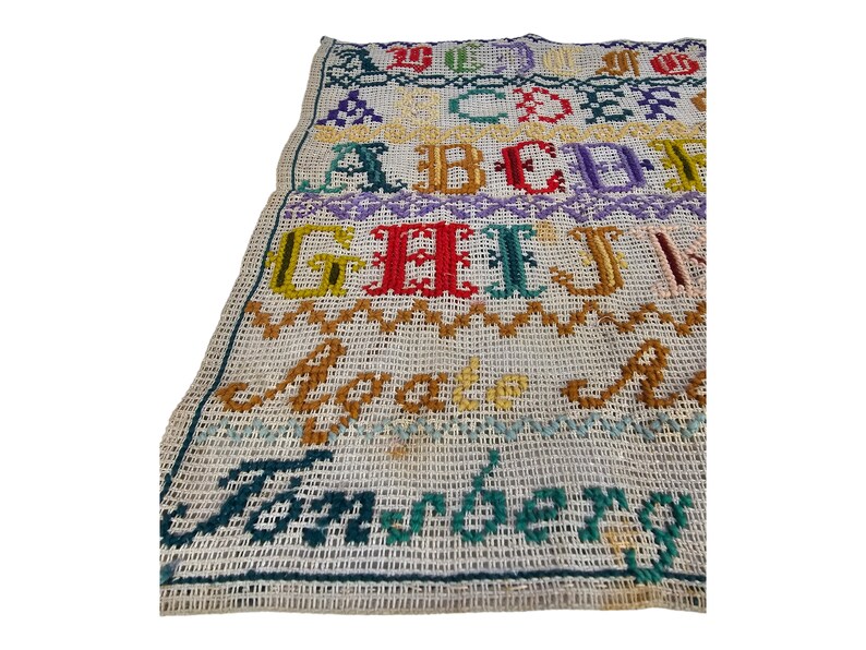 Vintage Norwegian Alphabet Sampler 1897 With Gorgeous Cross Stitches ...