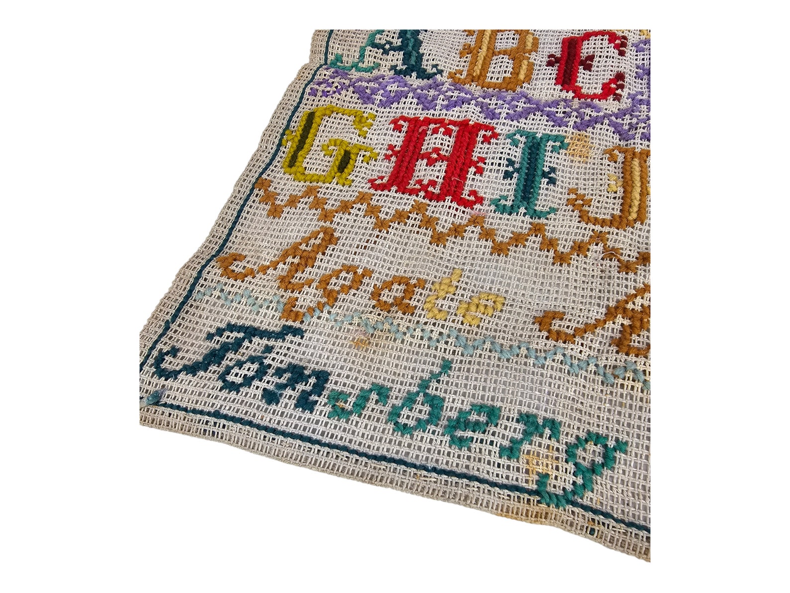 Vintage Norwegian Alphabet Sampler 1897 With Gorgeous Cross Stitches ...