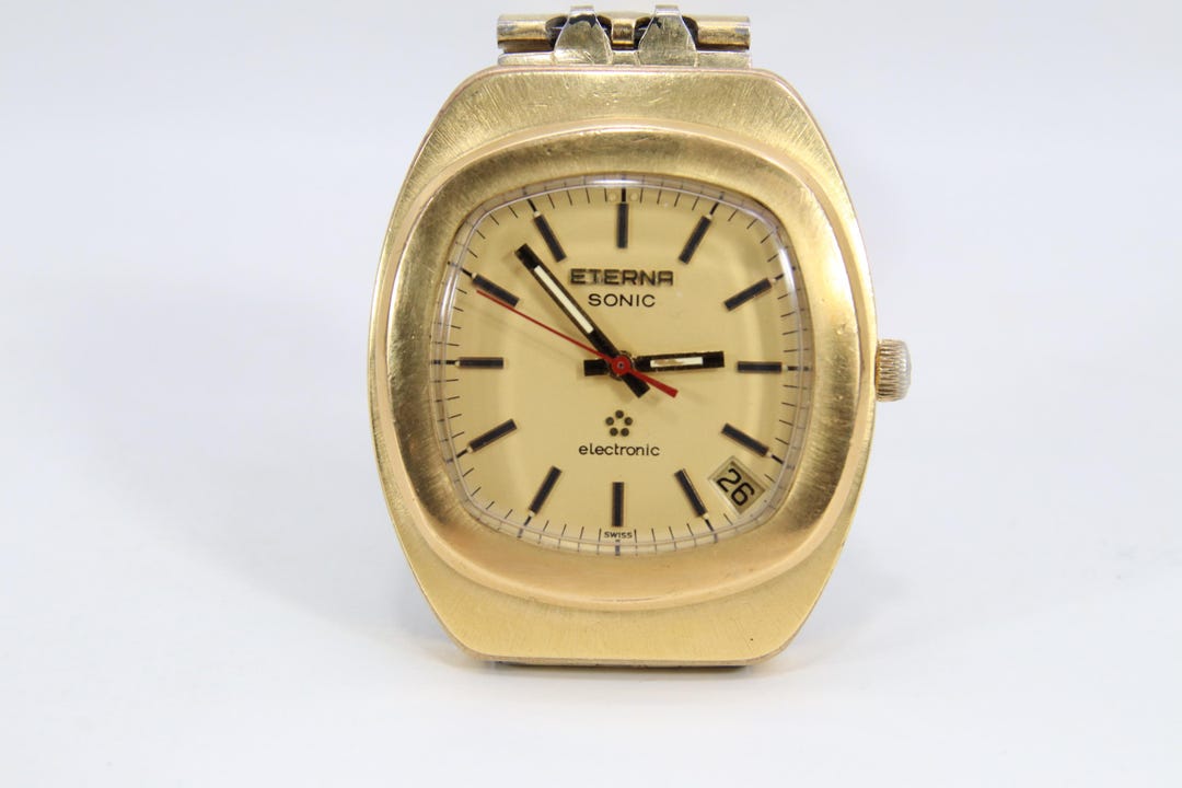 Vintage Eterna Sonic Electronic Watch | 1970s Gold on Steel | Swiss ...