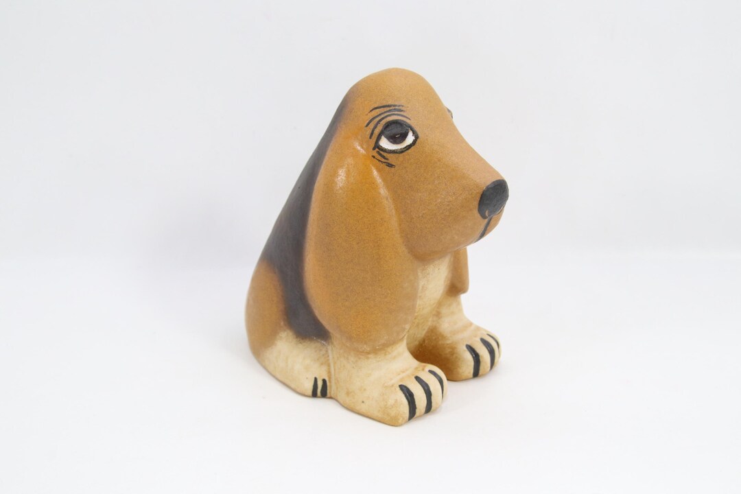 Lisa Larson Basset Hound Figurine | Vintage 1980s Swedish Gustavsberg ...