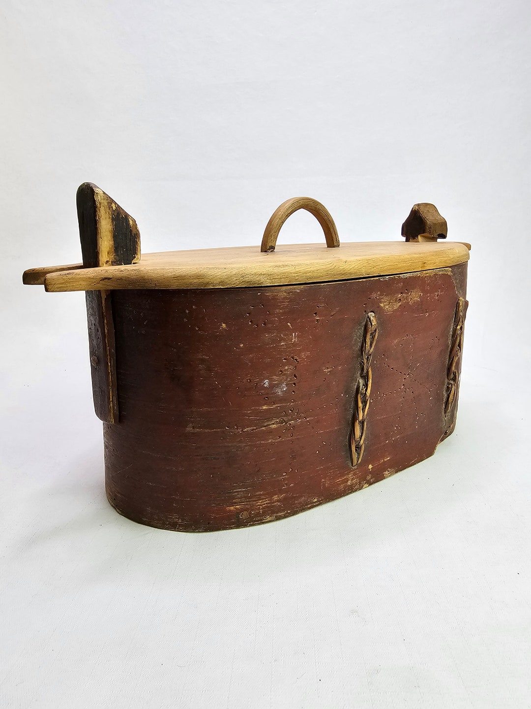 Scandinavian Antique Tine Box With Rustic Patina - Charming Primitive ...