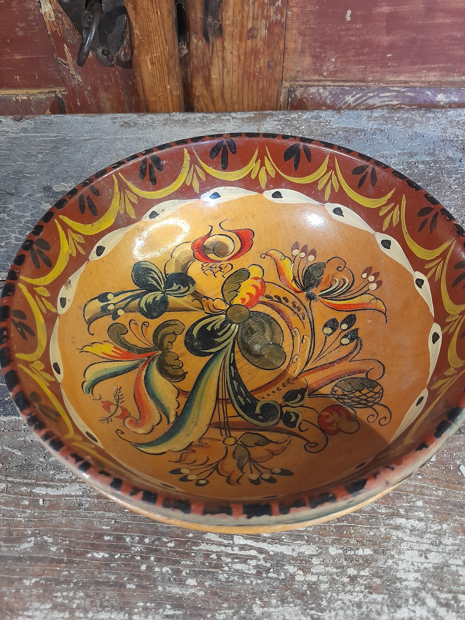 Folk Art Inspired Ale Bowl - Stunning 1980s Norwegian Farmhouse ...