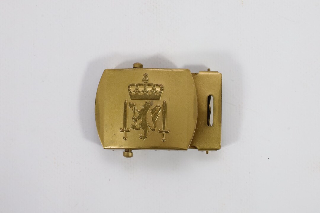 Vintage Norwegian Army Belt Buckle With Emblem - 1970s Military ...