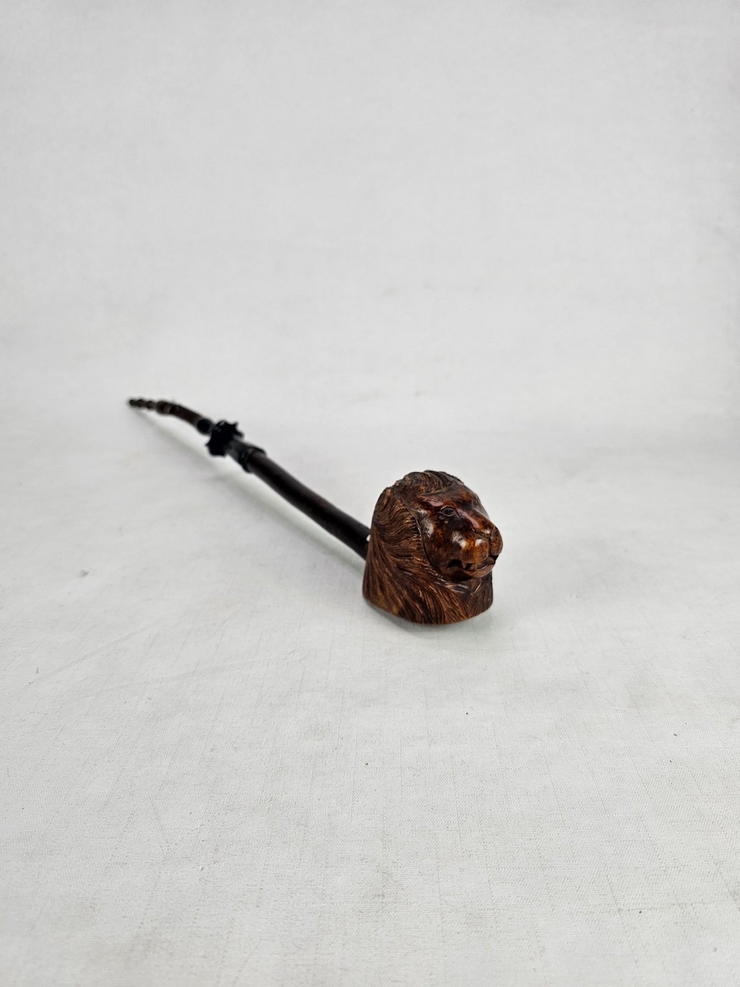 Folk Art Lion Tobacco Pipe Vintage Hand Carved Collectible Unique Gift ...
