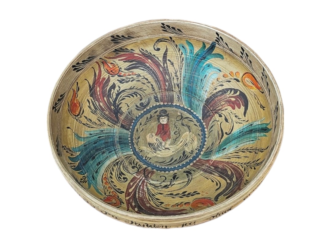 Exquisite Rosemaled Ale Bowl With Horse and Rider Motif - Stunning ...