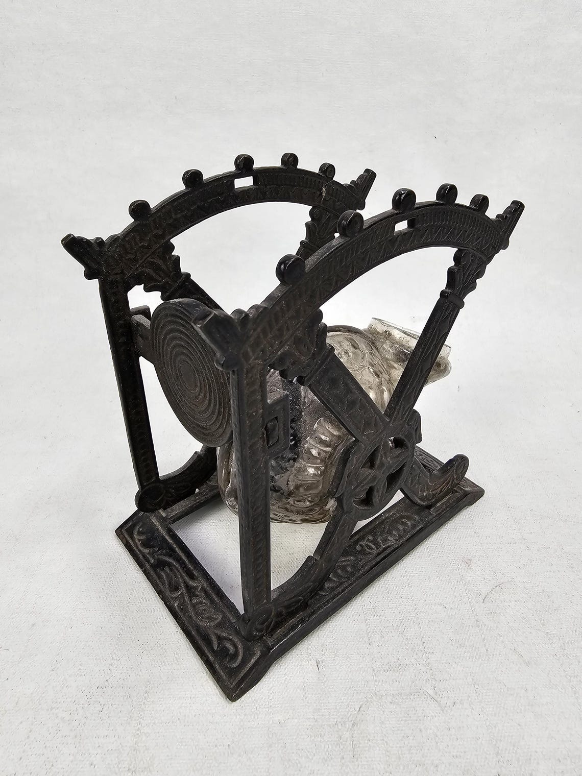 Victorian Era Antique Cast Iron Stork Inkwell Stand Patented 1879 ...