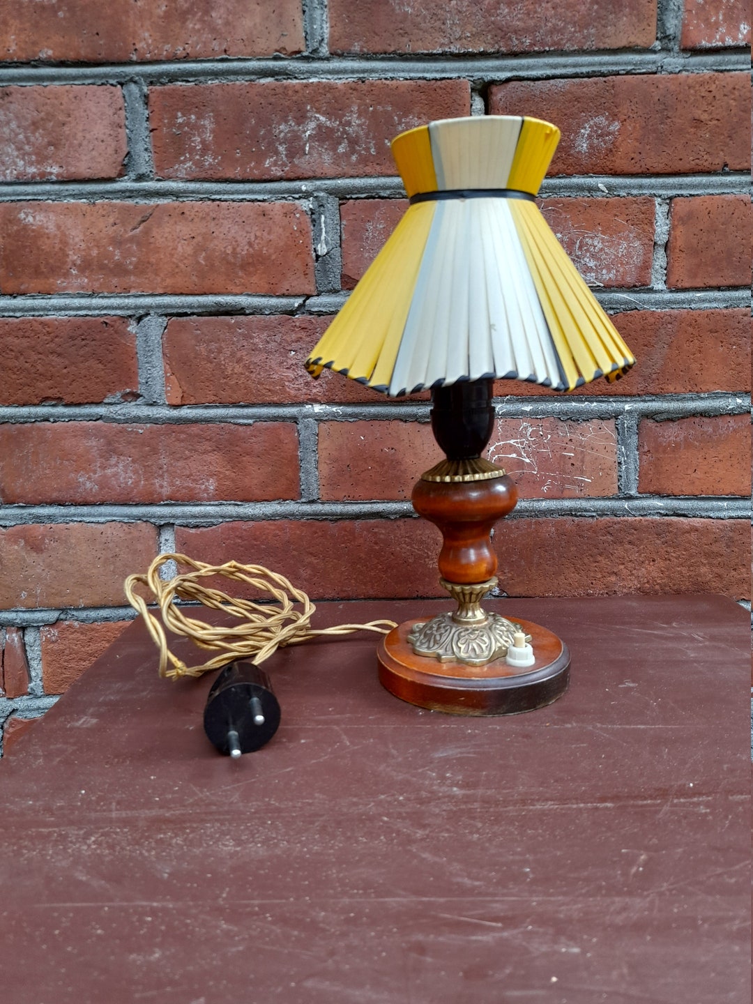 Vintage Table Top Lamp and Shade, Norwegian Tivoli Lamp, Vintage Lamp ...