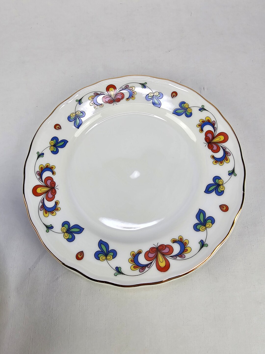 Vintage Porsgrund Porcelain Breakfast Plate With Farmers Rose Pattern ...
