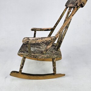 19th Century Rocking Chair Miniature - Rustic Norwegian Folk Art ...