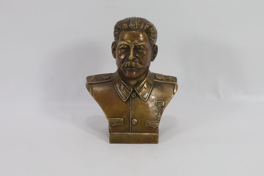 Vintage Joseph Stalin Bust Brass Statue - 1940s Soviet Leader ...