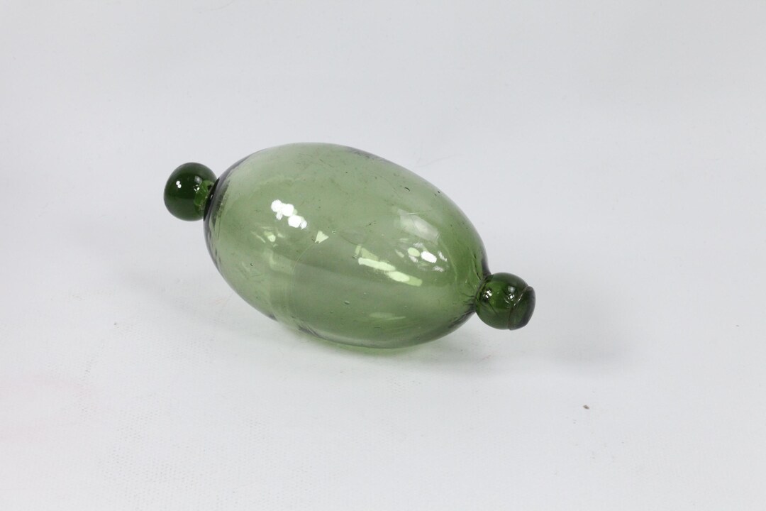 Very RARE Oval Knobbed Egg Fishing Float, Olive Green Glass With ...