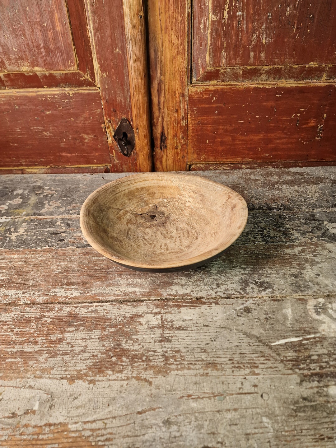 Stunning Antique Ale Bowl With Beautiful Blue Color - Handmade Folk-art ...