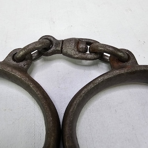 Vintage Wrought Iron Handcuffs With Bolt Lock - Unique Antique Decor ...