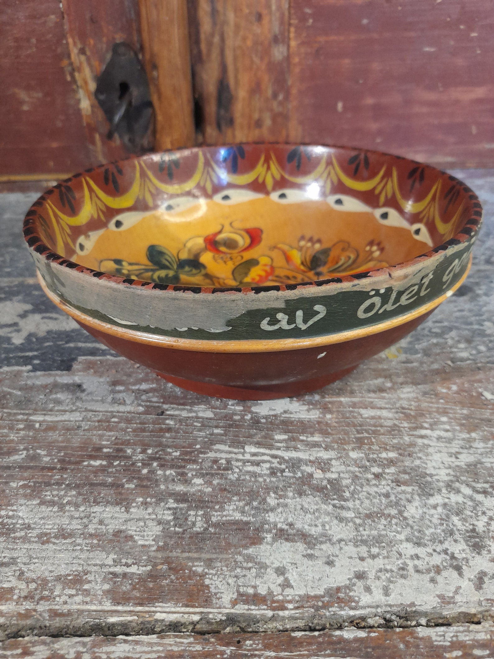 Folk Art Inspired Ale Bowl - Stunning 1980s Norwegian Farmhouse ...