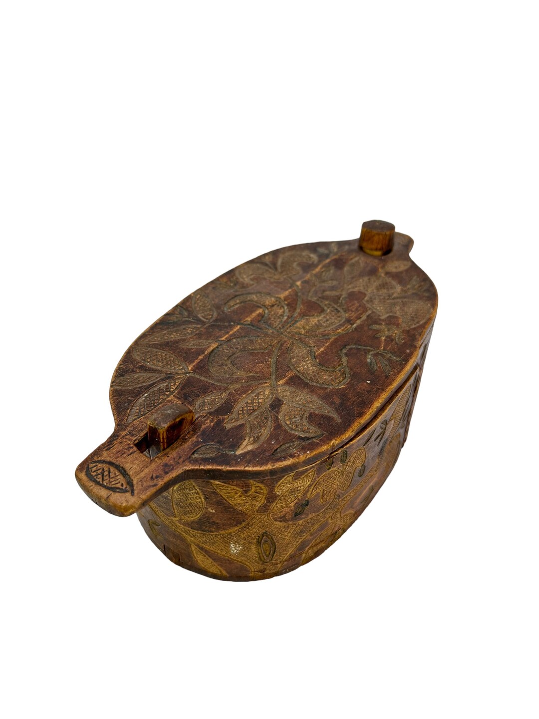 Stunning Antique Tine Box With Chip Carved Decor Scandinavian 1800s ...