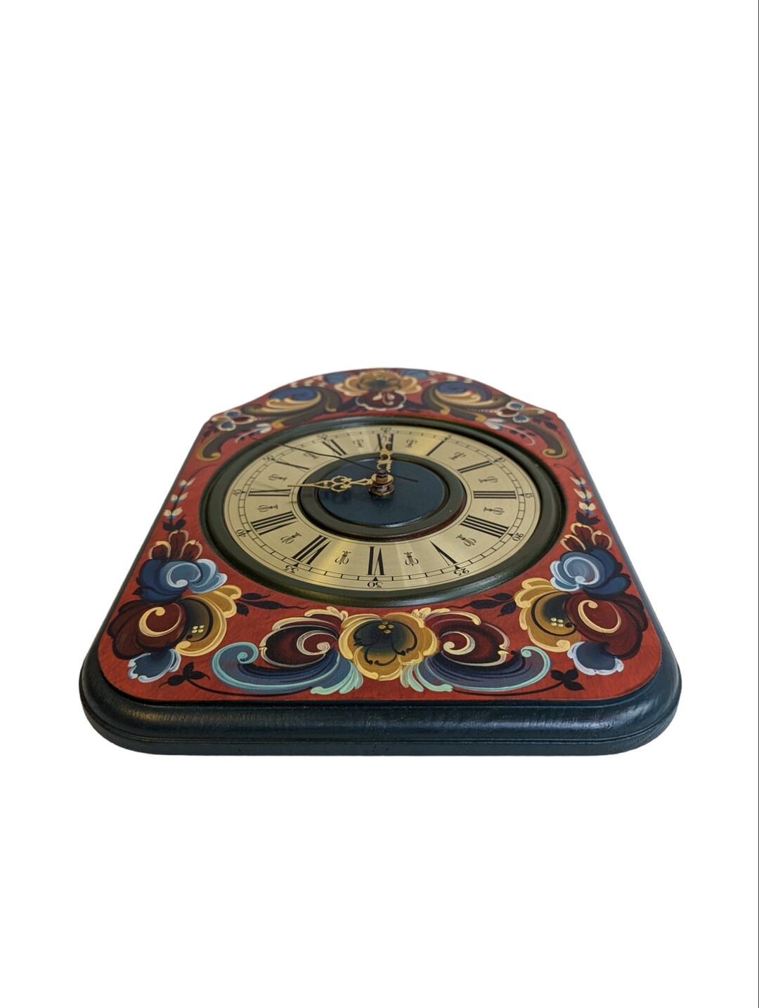 Norwegian Wooden Clocks for Wall Vintage Clock Rosepainted Vintage ...