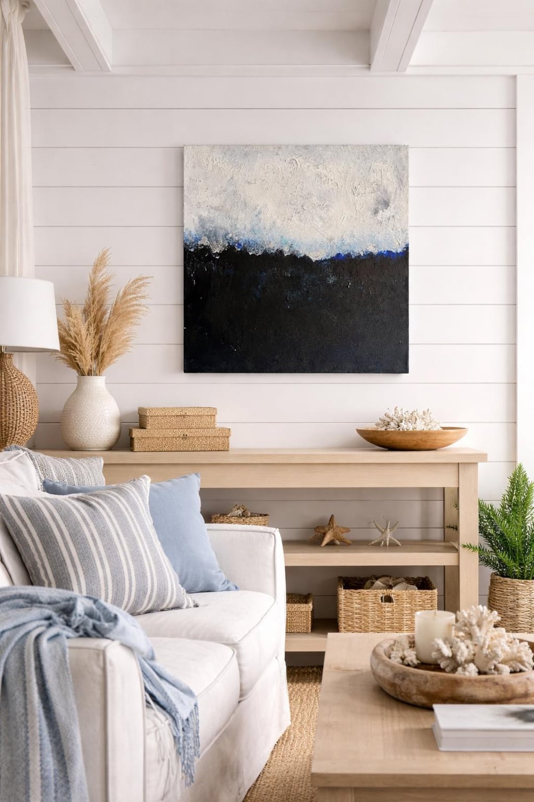 Two Tides - Ocean Abstract Art on Canvas - Etsy