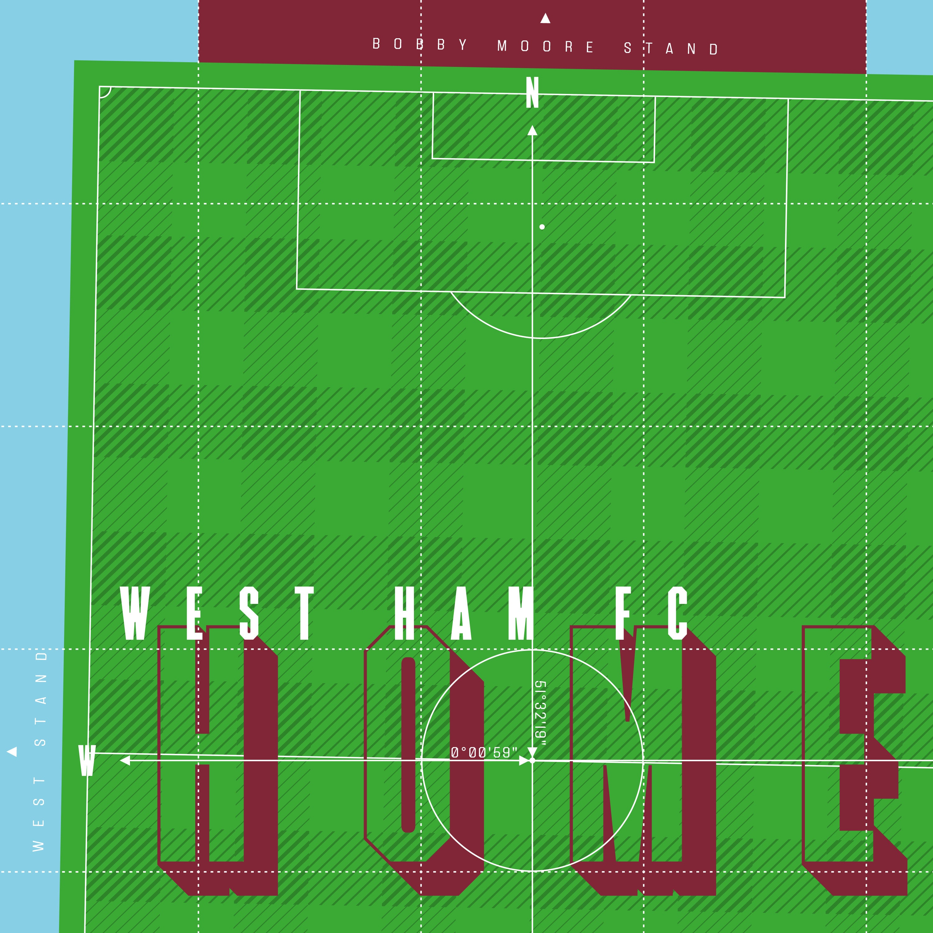 West Ham Football Club 'home' A3 Art Print | Etsy