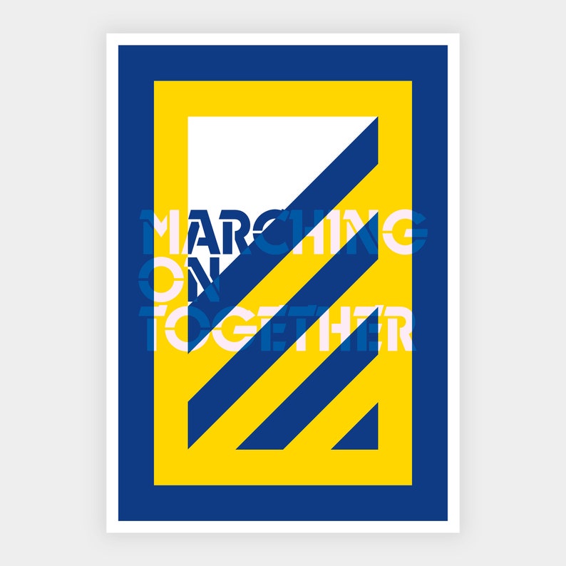 Leeds United Football Club 'marching on Together' A3 Art Print - Etsy