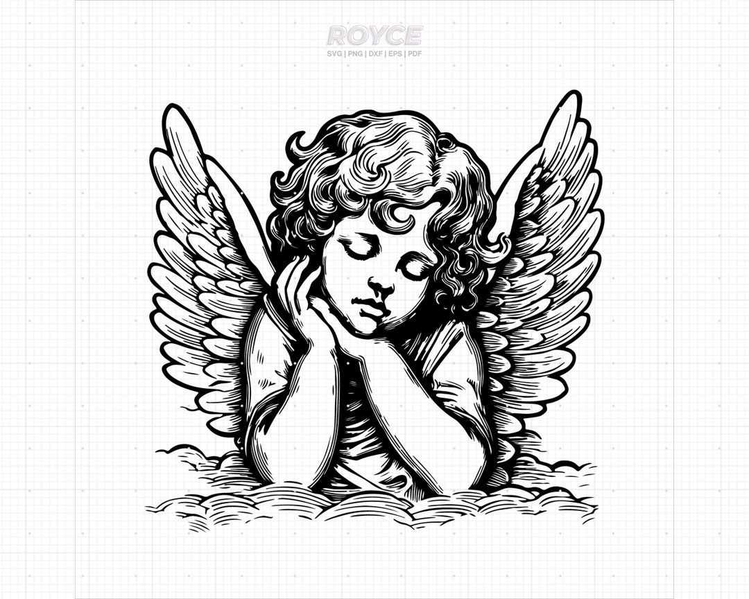 Little Angel Svg, Cherub Angel Clipart, Angel Png, Cute Angel Dxf, Baby ...