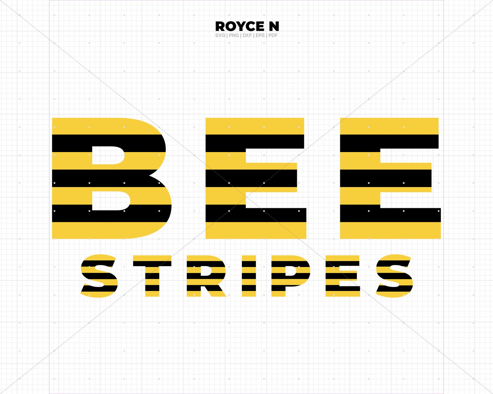 Bee Stripes Letters Svg, Bee Alphabet Clipart, Bees Letters Png, Bee ...