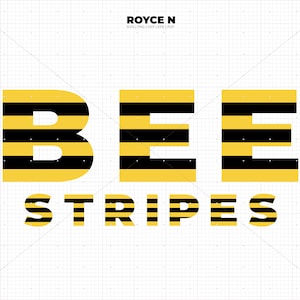 Bee Stripes Letters Svg, Bee Alphabet Clipart, Bees Letters Png, Bee ...