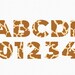 Giraffe Animal Print Alphabet and Numbers Svg, Clipart, Dxf, Eps, Png ...