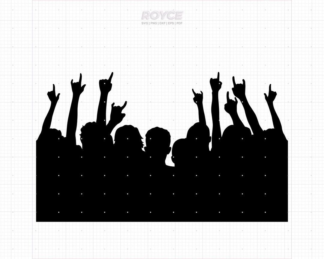 Concert Crowd Svg, Concert Clipart, Party Crowd Png, Audience Dxf ...