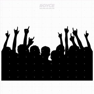 Concert Crowd Svg, Concert Clipart, Party Crowd Png, Audience Dxf ...