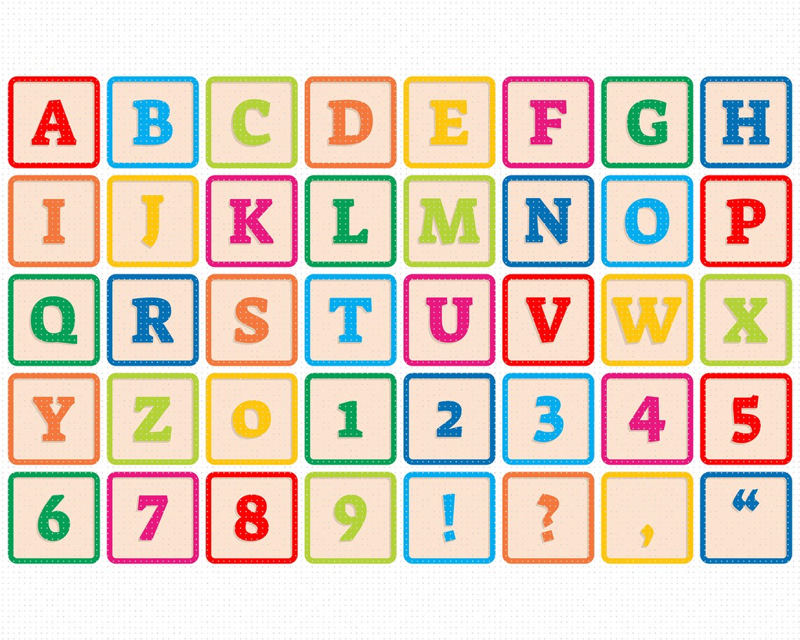 Baby Blocks Alphabet and Numbers Svg, Toddler Letters Clipart, Dxf, Eps ...