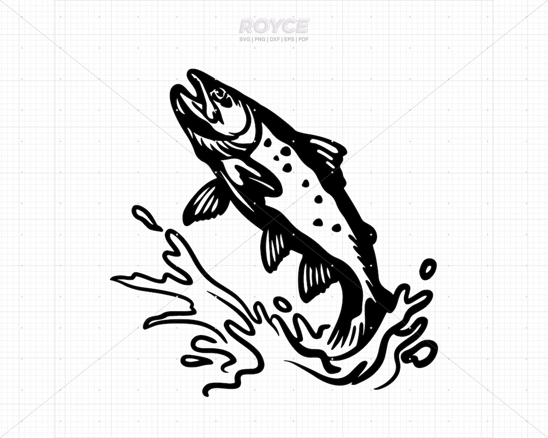 Trout Svg, Trout Clipart, Trout Png, Trout Dxf, Trout Silhouette, Trout ...