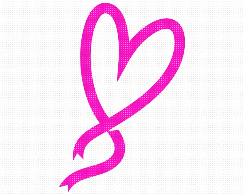 Awareness Ribbons Svg Pink Ribbon Heart Clipart Cancer - Etsy