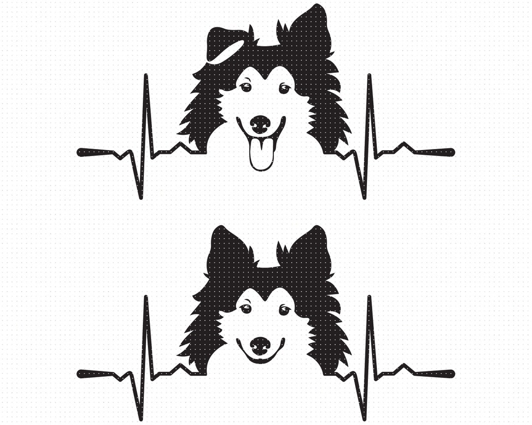 Sheltie Svg, Shetland Sheepdog Svg, Dog Heartbeat Svg, Sheltie Clipart ...