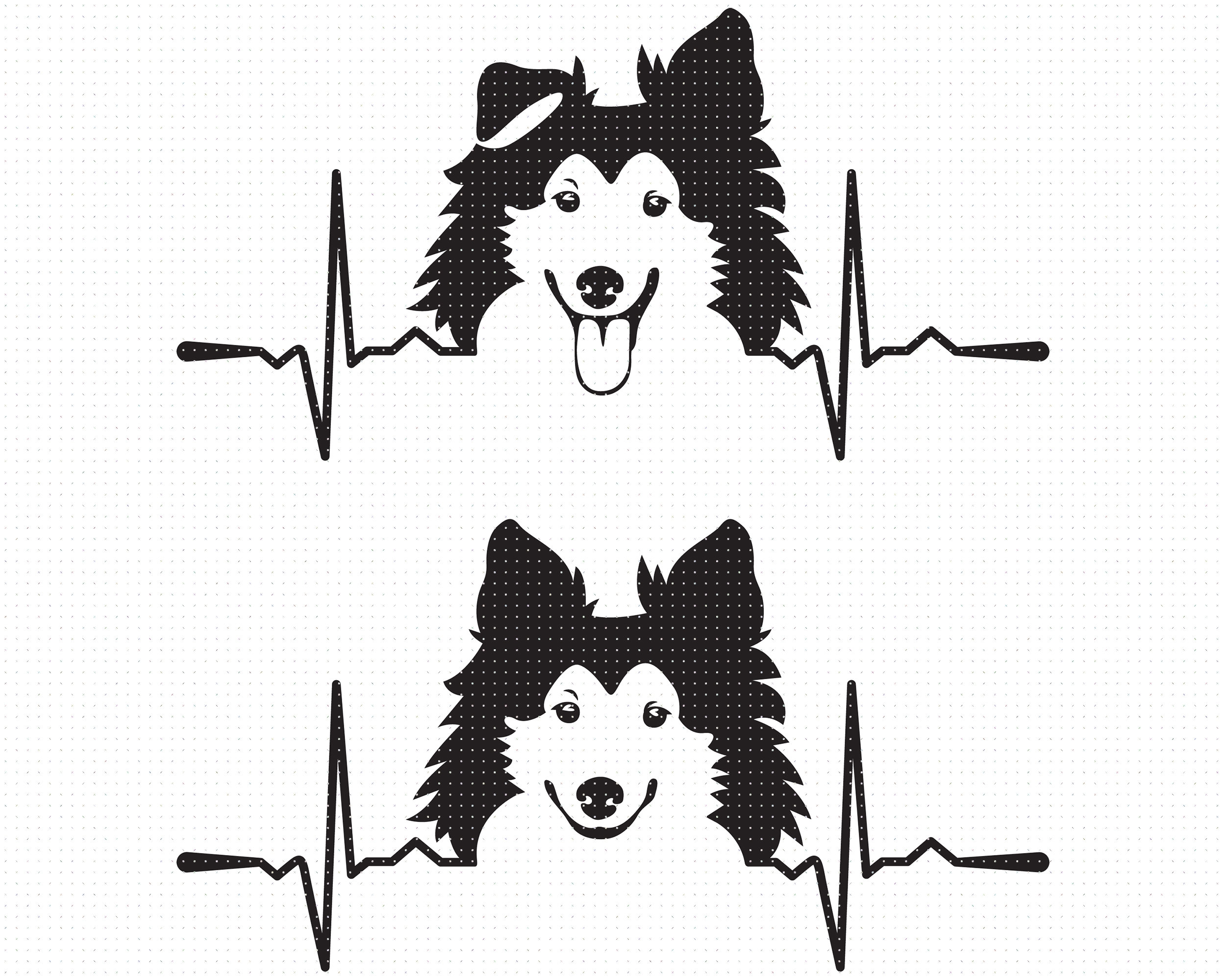 Sheltie Heartbeat SVG: Shetland Sheepdog Clipart, Vector Cut Files ...