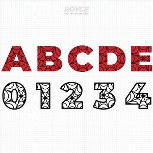 Spider Web Alphabet and Numbers Svg, Letters Clipart, Png, Eps, Dxf - Etsy