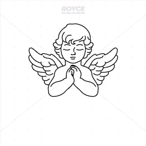 Cherub Angel Svg, a Praying Angel Clipart, Cherub Png, Angel Dxf ...