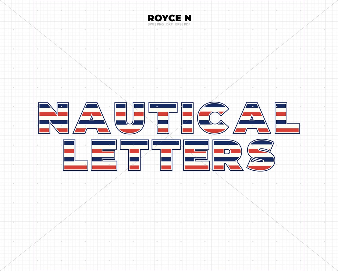 Nautical Letters Svg, Red, White, and Blue Alphabet Clipart, Sailing ...
