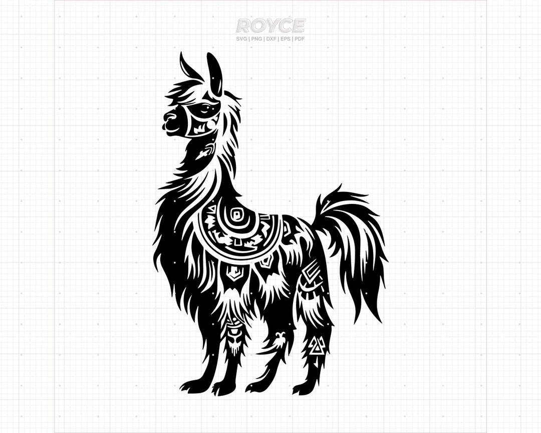 Tribal Alpaca Svg, Alpaca Clipart, Tribal Animal Png, Alpaca Dxf ...
