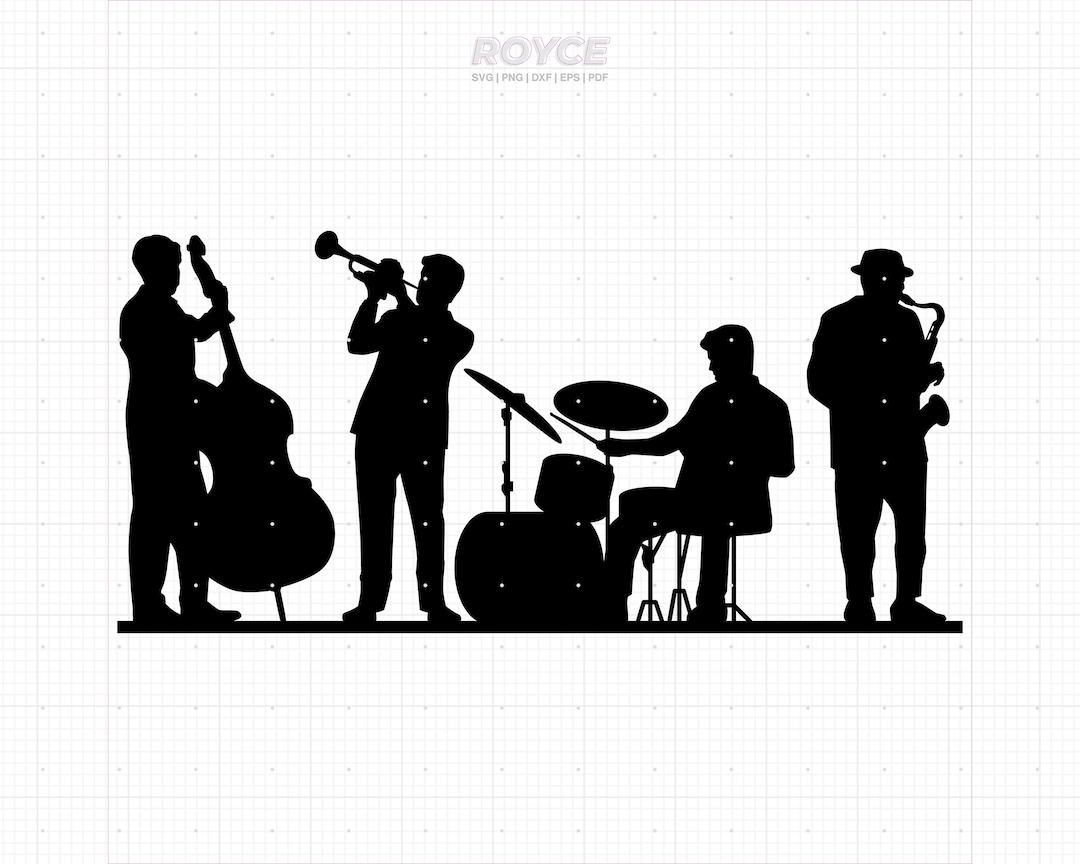 Jazz Band Svg, Band Clipart, Jazz Players Png, Jazz Band Dxf, Jazz Band ...