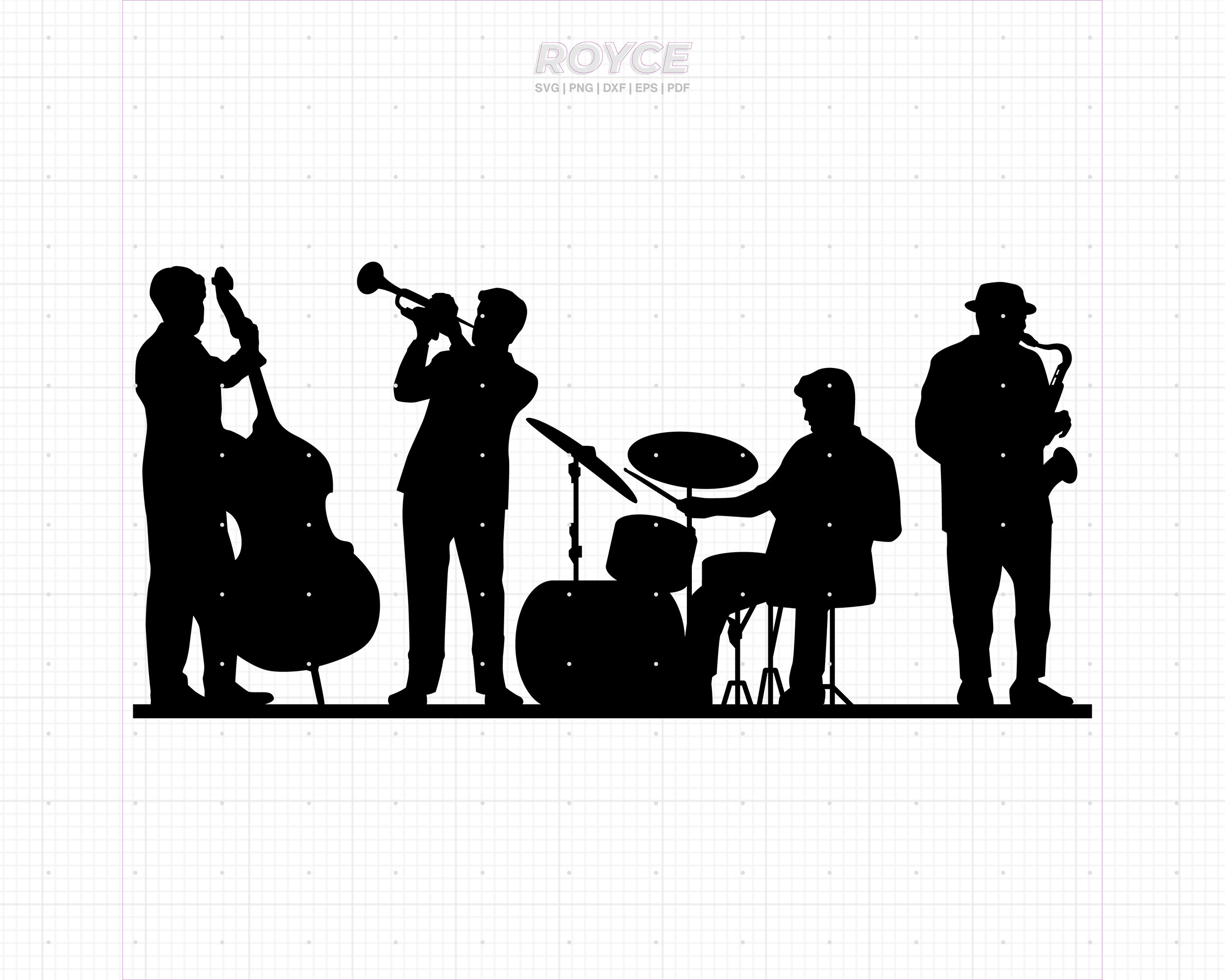 Jazz Band Svg, Band Clipart, Jazz Players Png, Jazz Band Dxf, Jazz Band ...