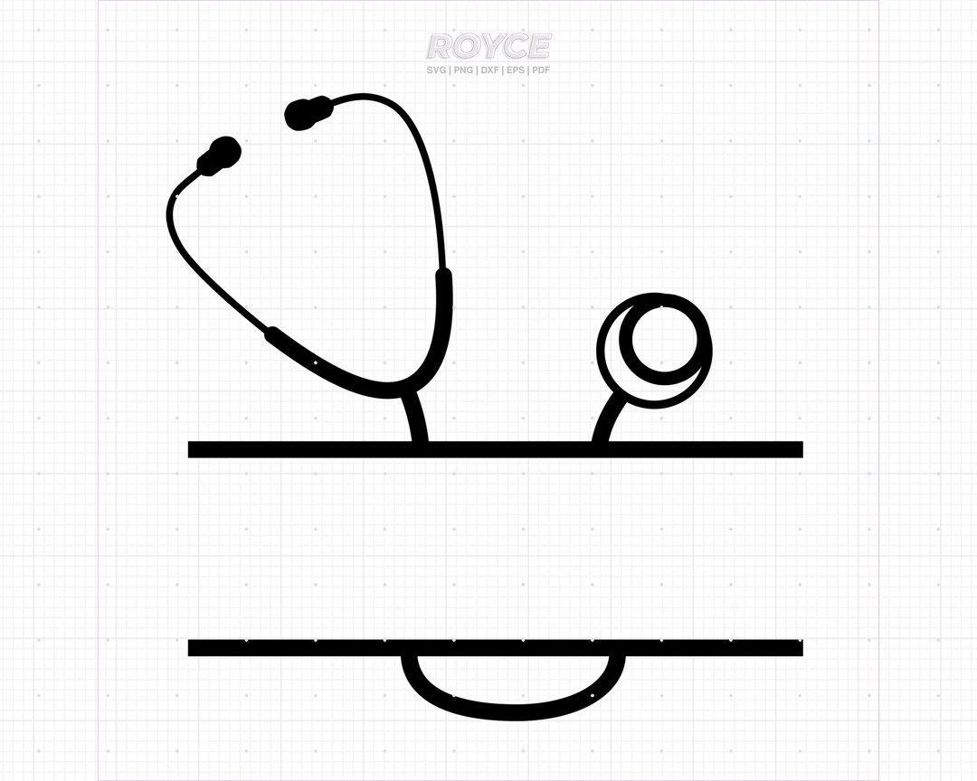 Stethoscope Split Monogram Svg, Stethoscope Clipart, Split Frame ...