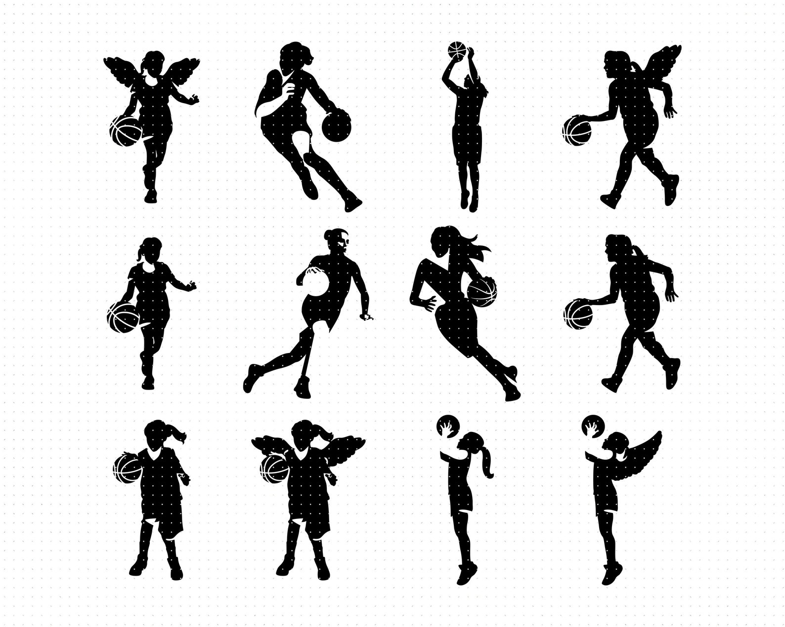 Female Basketball Player Svg Young Girl Clipart Young Girl - Etsy