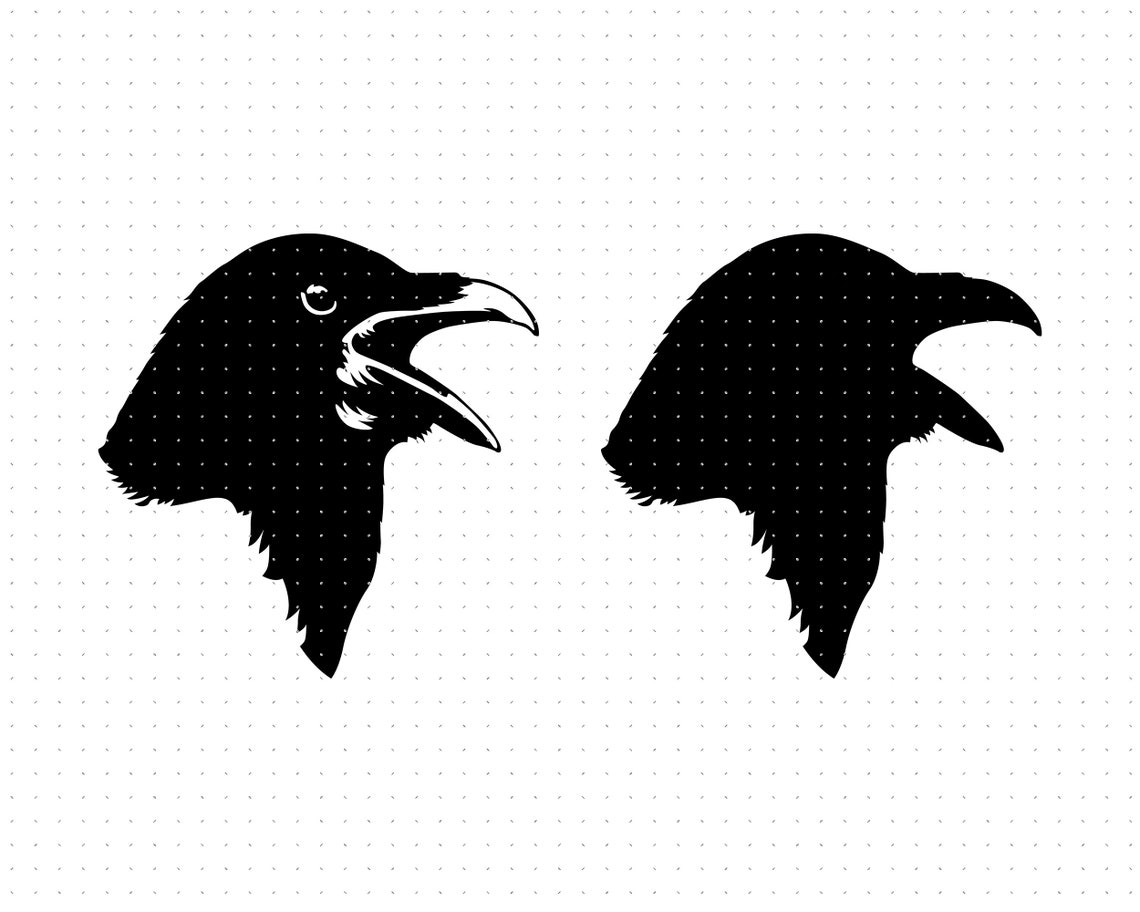 Raven Svg Raven Head Clipart Raven Png Raven Head Dxf Logo - Etsy UK