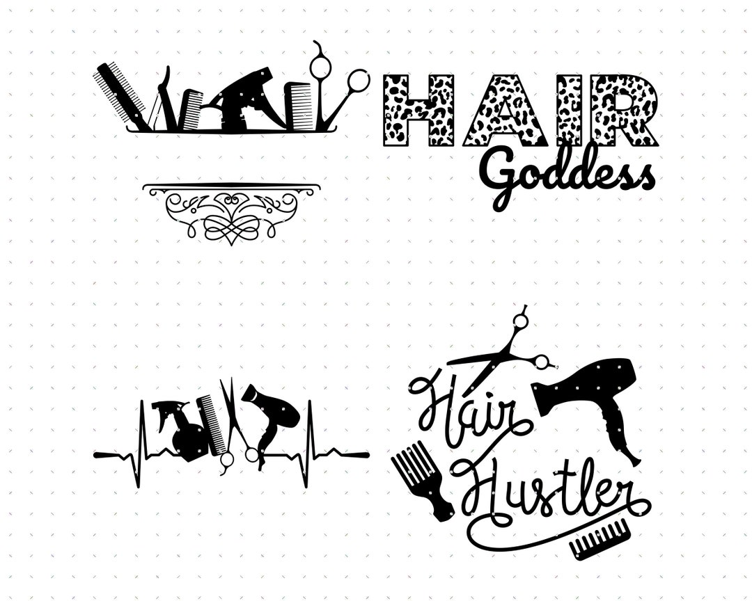 Hairstylist Split Monogram Svg, Mailbox Decal Clipart, Hairdresser ...