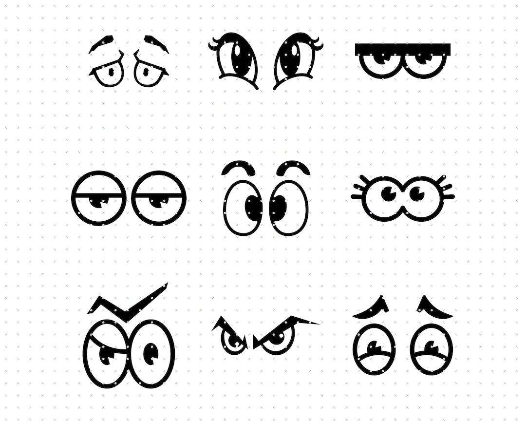 Cartoon Eyes SVG Clipart: Eyelashes, Angry Eyes Vector (cut Files) - Etsy