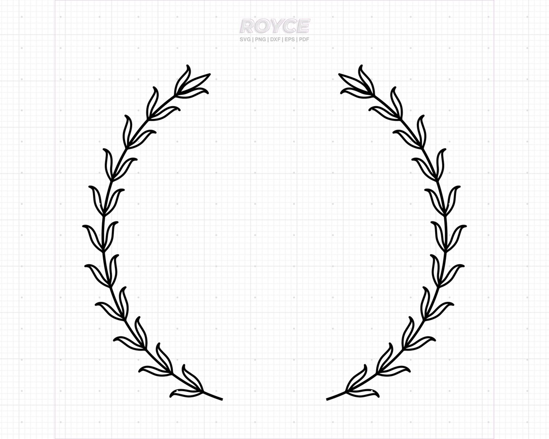 Simple Wreath Svg, Monogram Wreath Svg, Leaves Wreath Clipart, Wreath ...
